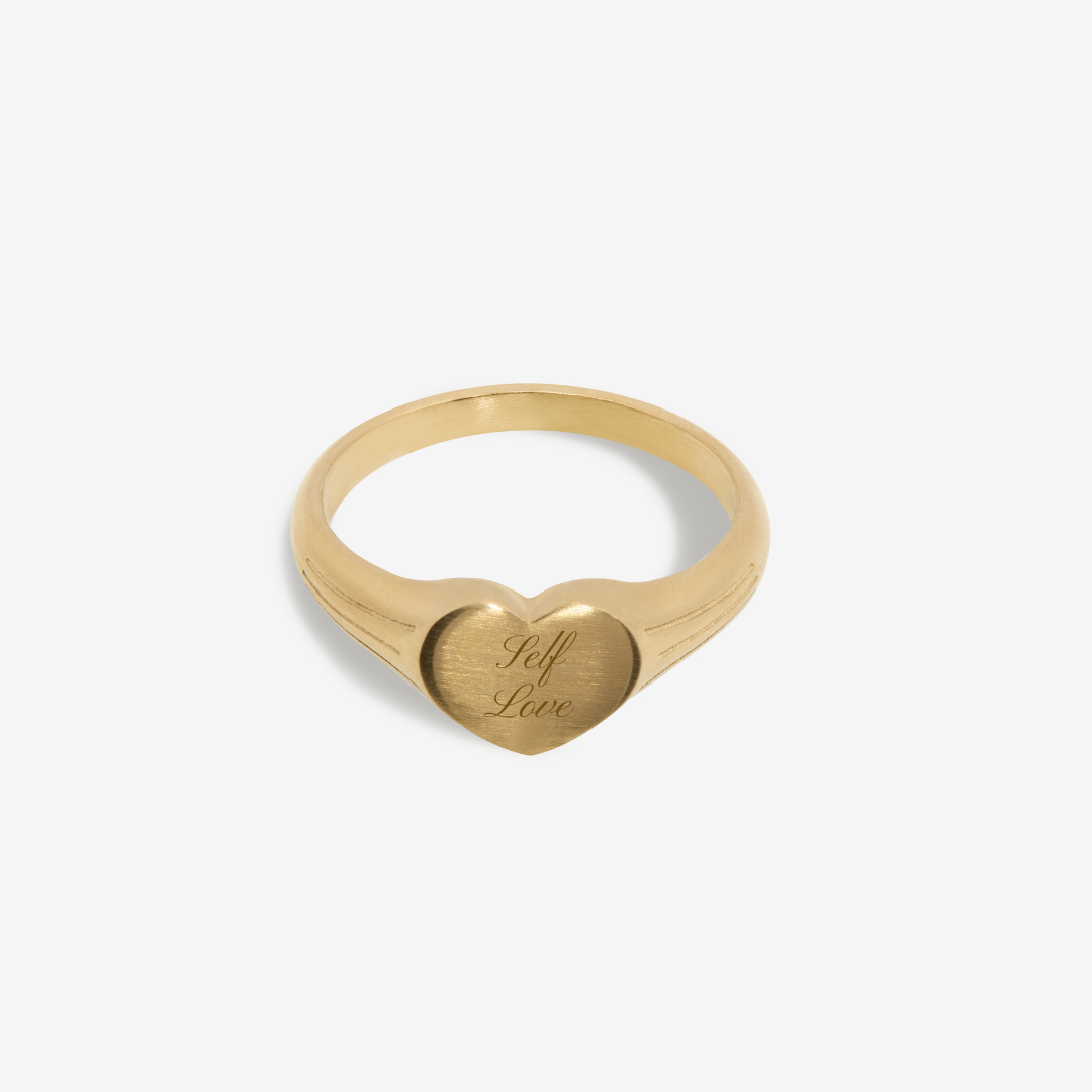 Mini Engravable Heart Ring – STACKED - LA
