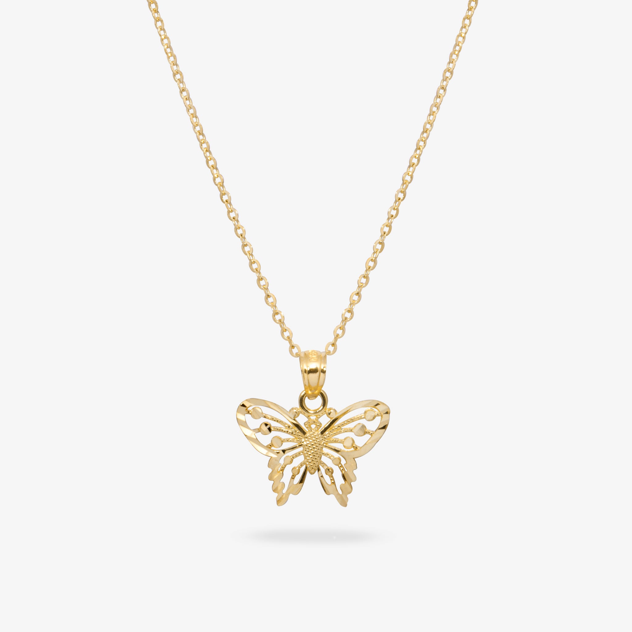 14k Solid Gold Mariposa Necklace – STACKED - LA
